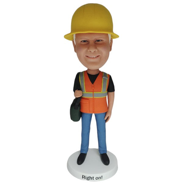 Custom Engineer Bobblehead with a Bag – Bobbleheadcustom.ca