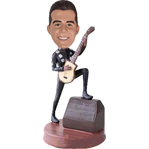 Rock Guitarist Custom Bobbleheads playing guitar – Bobbleheadcustom.ca